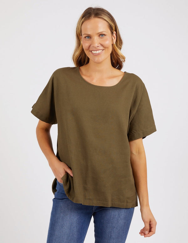 Curtis Woven Tee - Clover - JorgiaKate Clothing